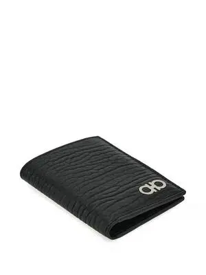 FERRAGAMO Pebbled Leather Wallet - Black
