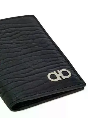 FERRAGAMO Pebbled Leather Wallet - Black