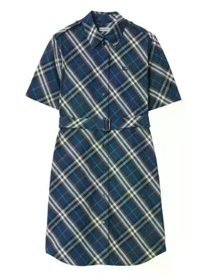 Burberry Check-pattern Mini Shirt Dress