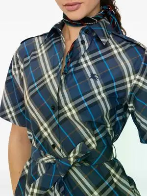 Burberry Check-pattern Mini Shirt Dress