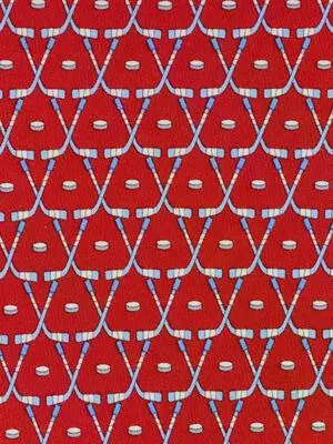 FERRAGAMO Hockey Print Silk Neck Tie - Red
