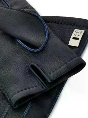 FERRAGAMO Lined Top-stitching Gloves - Blue