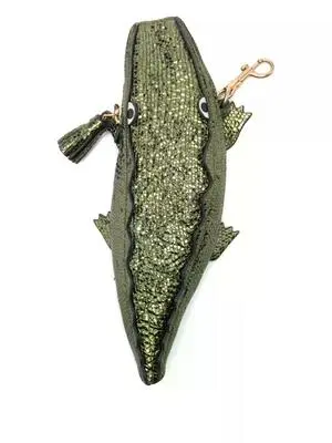 ANYA HINDMARCH Crocodile-shape Coin Pouch - Green