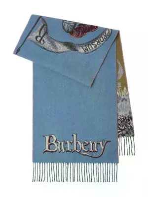 Burberry Knight Portrait Cashmere Scarf - Blue