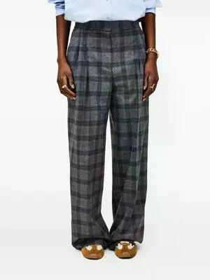 Ba&sh Tad Plaid Pleated Trousers
