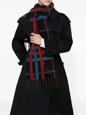 Burberry Belt Check Cashmere Scarf - Blue
