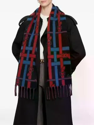 Burberry Belt Check Cashmere Scarf - Blue