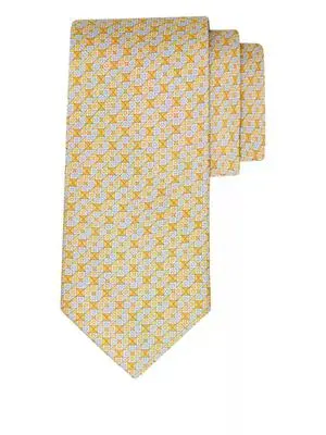 FERRAGAMO Printed Silk Necktie - Yellow
