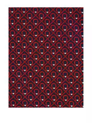 FERRAGAMO Gancini Jacquard Neck Tie - Red