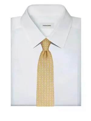 FERRAGAMO Printed Silk Necktie - Yellow