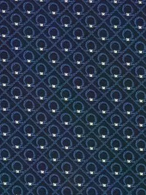 FERRAGAMO Gancini Pattern Jacquard Silk Neck Tie - Blue