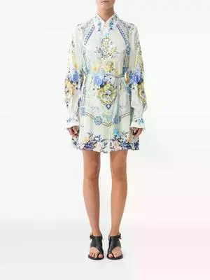 Camilla My Homespun Heart Mini Shirt Dress - Blue