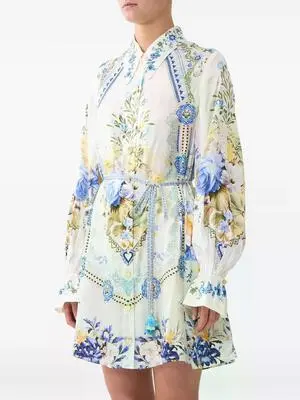Camilla My Homespun Heart Mini Shirt Dress - Blue