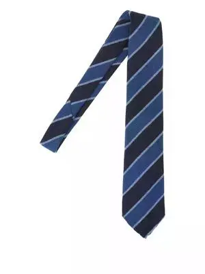 Cesare Attolini Striped Neck Tie - Blue