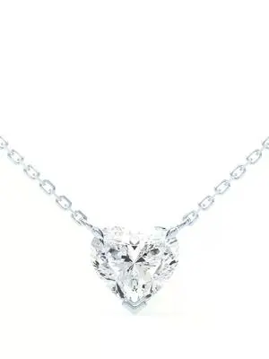 LOEV 18kt Recycled White Gold Diamond Heart Necklace - Silver