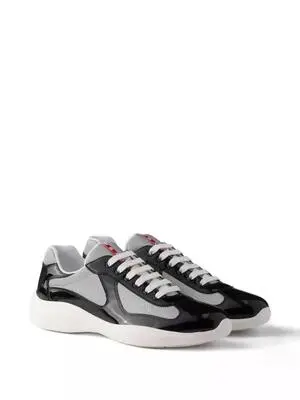 Prada Patent-leather Sneakers - Black