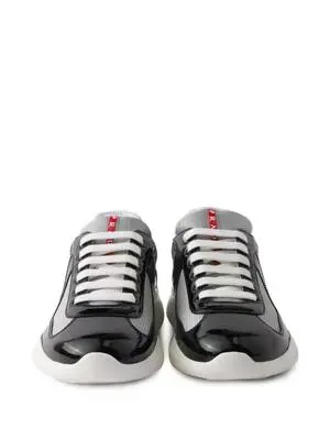 Prada Patent-leather Sneakers - Black