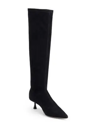 L'Agence Emilie Suede Kitten-heel Boot