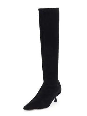 L'Agence Emilie Suede Kitten-heel Boot