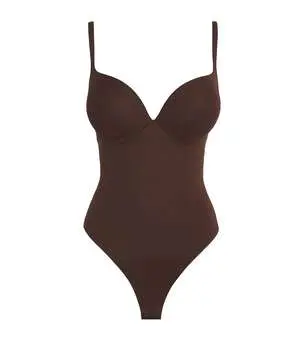 SKIMS Ultimate Body Thong Bodysuit Brown