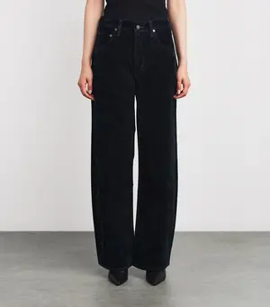 AGOLDE Cotton-blend Velvet Low Curve Jeans