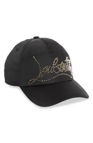CHRISTIAN LOUBOUTIN Enky Loubishow Studded Baseball Cap - Black/silver