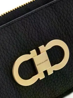 FERRAGAMO Gancio Zip Credit Card Holder - Black