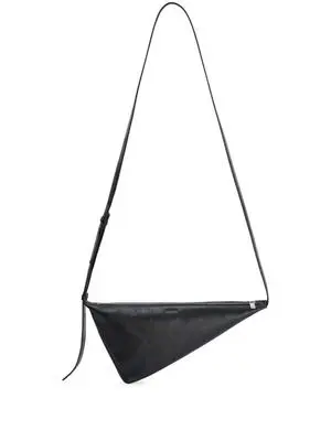 JIL SANDER Embossed Triangular Leather Crossbody Bag
