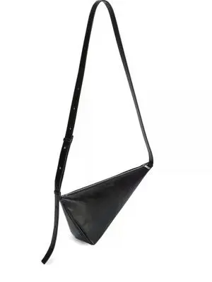 JIL SANDER Embossed Triangular Leather Crossbody Bag
