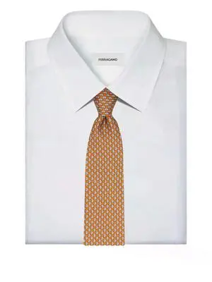 FERRAGAMO Gancini Horse Print Neck Tie