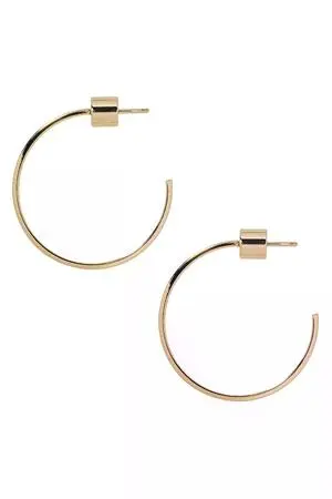 JENNIFER FISHER 14k Yellow Flat Thread Hoop Earrings - Gold