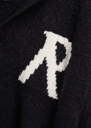 REPRESENT Boucle Knit Cotton-blend Polo Jumper - Black