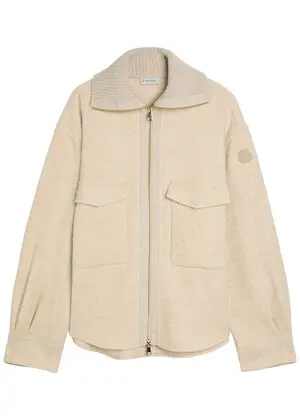 Moncler Bouclé Jacket - Beige