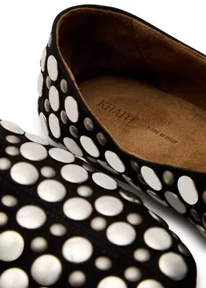 Khaite Jane Stud-embellished Leather Ballet Flats - Black