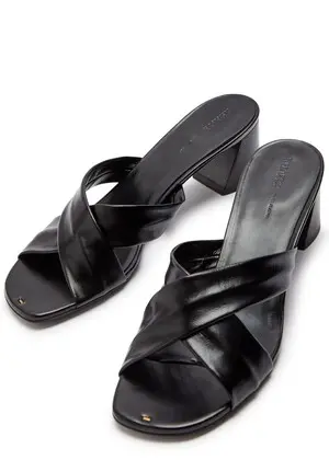 Khaite Liria 55 Leather Mules - Black