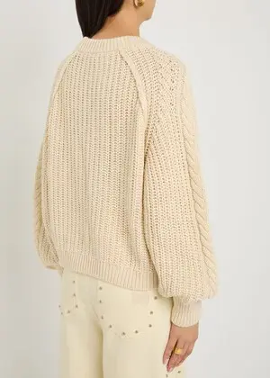 Free People Frankie Cable-knit Cotton Jumper