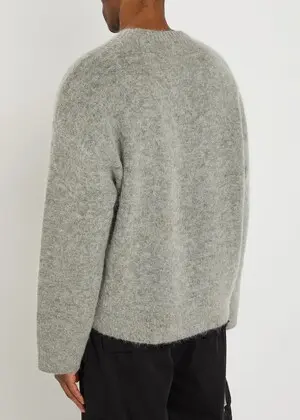 REPRESENT Logo Brushed Alpaca-blend Jumper - Grey