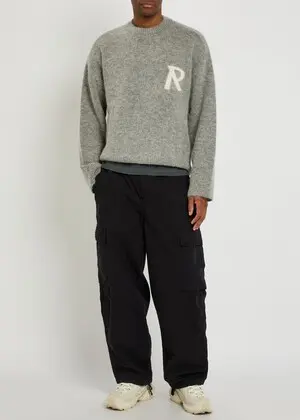 REPRESENT Logo Brushed Alpaca-blend Jumper - Grey