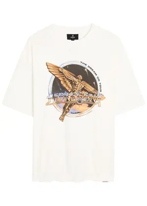 REPRESENT Golden Tour Logo Cotton T-shirt - White