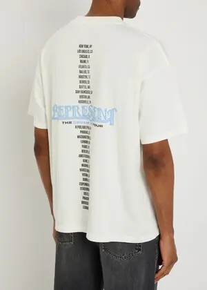 REPRESENT Golden Tour Logo Cotton T-shirt - White