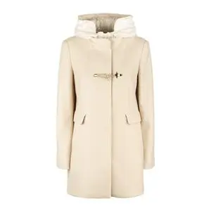 FAY Toggle Coat In Mélange Wool Cloth - Beige