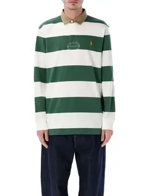 Ralph Lauren Classic Fit Khaki-collar Rugby Shirt Grass Green