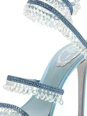 Rene Caovilla Chandelier Crystal-embellished Sandals - Blue