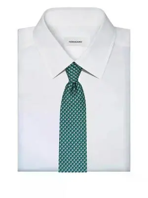 FERRAGAMO Snail Print Silk Tie