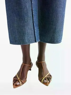 JIL SANDER Cage Low-heel Sandals - Brown
