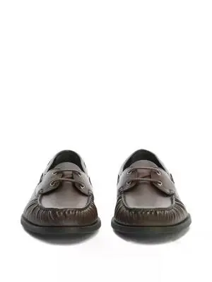 JIL SANDER Tumbled Leather Loafers - Brown