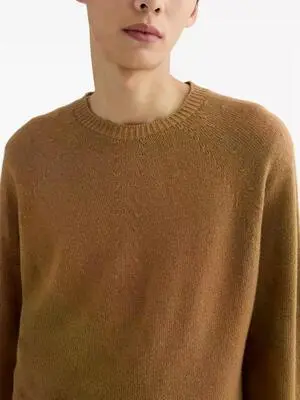 JIL SANDER Ribbed Crew-neck Sweater - Brown