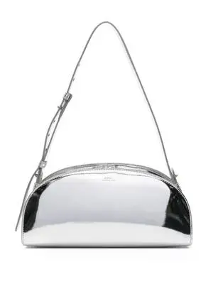 A.p.c. Demi-lune Zip Shoulder Bag - Silver