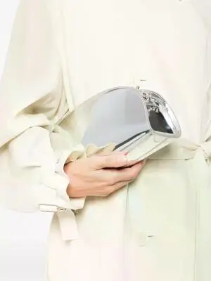 A.p.c. Demi-lune Zip Shoulder Bag - Silver