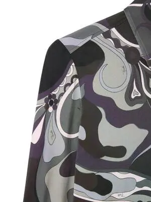 Emilio Pucci Orchidee Print Satin Jersey Shirt